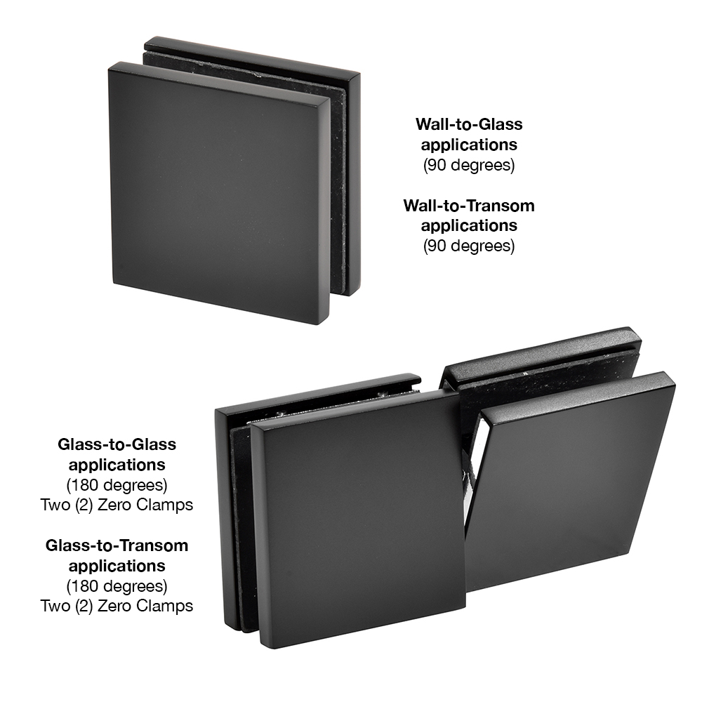 ZER000MBL - CRL Matte Black Zero Hinge Set