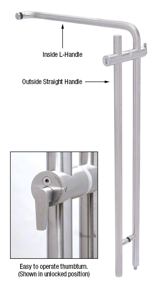 LLPA1NDBS - CRL Brushed Stainless Locking Ladder Pull Lock Indicator