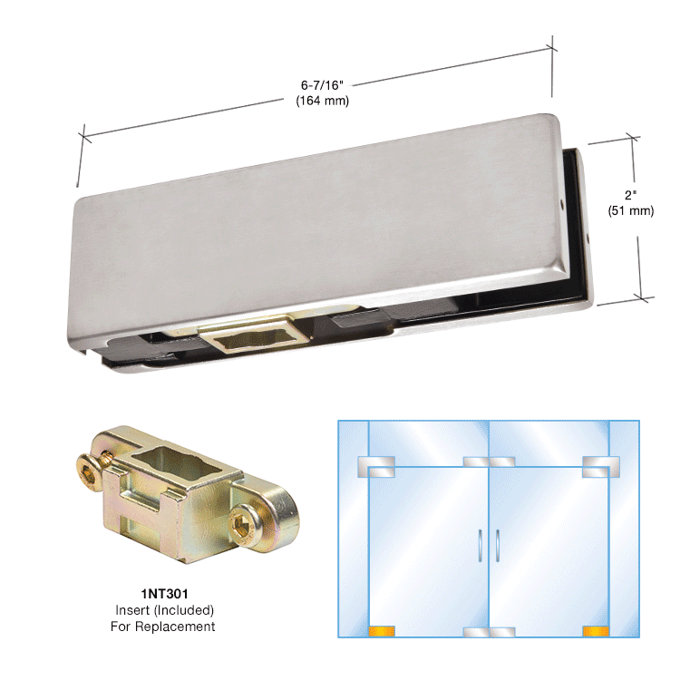 PT2034BS - DORMAKABA® Brushed Stainless Top Door Patch Fitting with ...