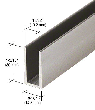 SDCE38BA - CRL Extended U Channel for 10mm thick glass, Bright Anodised
