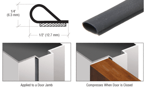 SW250BLC - CRL Black Self-Adhesive Bulb Weatherstrip - 100' Roll