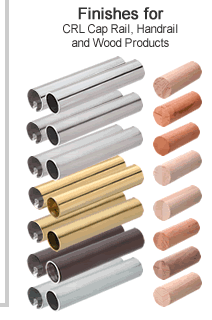 Available Finishes of C.R. Laurence TAPER-LOC® Dry Glaze Glass Railing ...