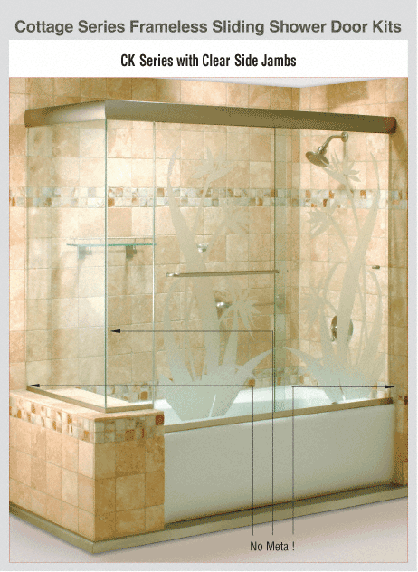 CK387272BN - CRL Brushed Nickel 72" x 72" Cottage CK Series Sliding ...