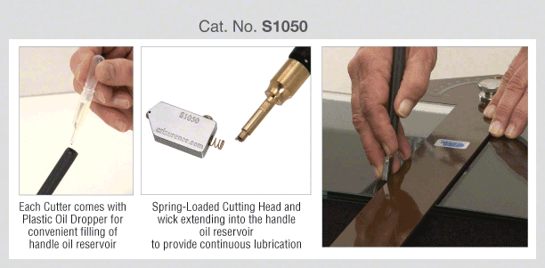 S1050 - CRL Brass Handle Straight Head Oil-Type Glass Cutter